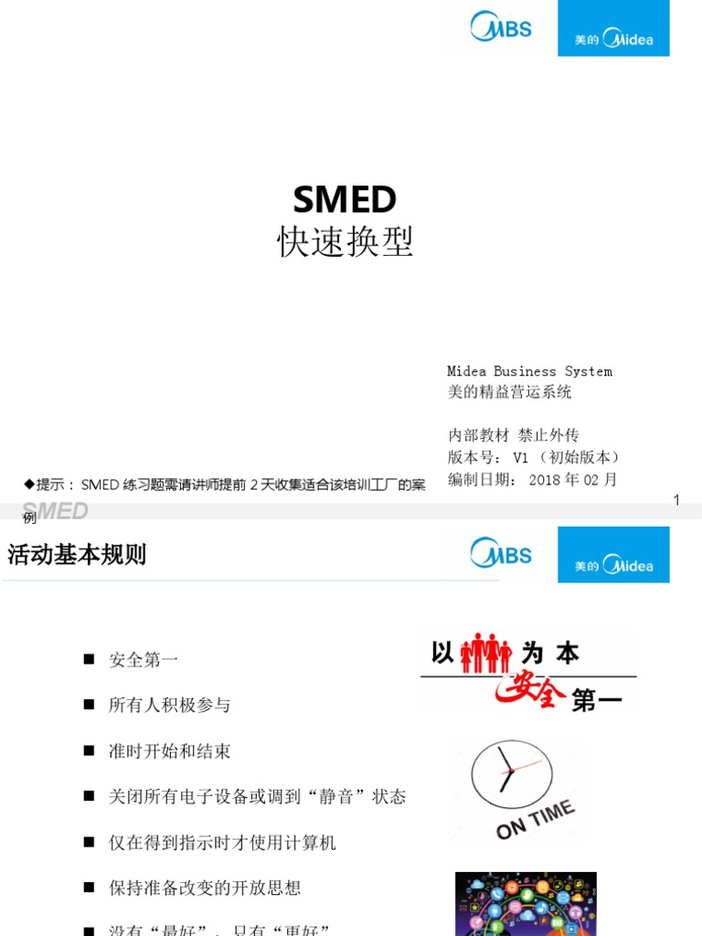 【MBS】SMED教材（V1.0)-集团编制 | PDF