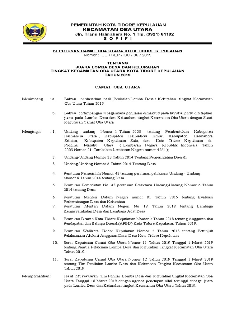 SK Juara Lomba Desa | PDF