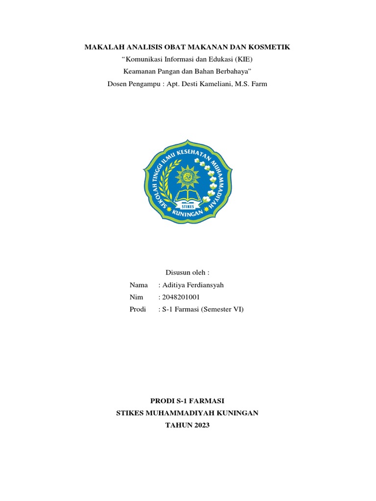 Makalah AOMK - Aditiya Ferdiansyah 2048201001 - 2023 - KIE Keamanan ...