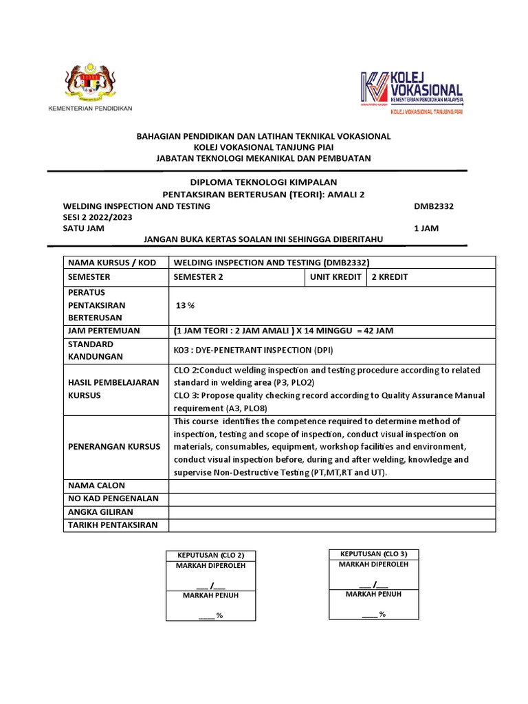 DMB 2332 Amali 2 | PDF