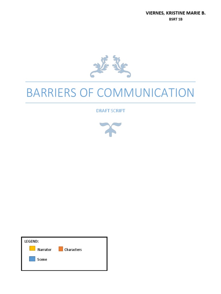 Barriers of Communication - Draft Script | PDF