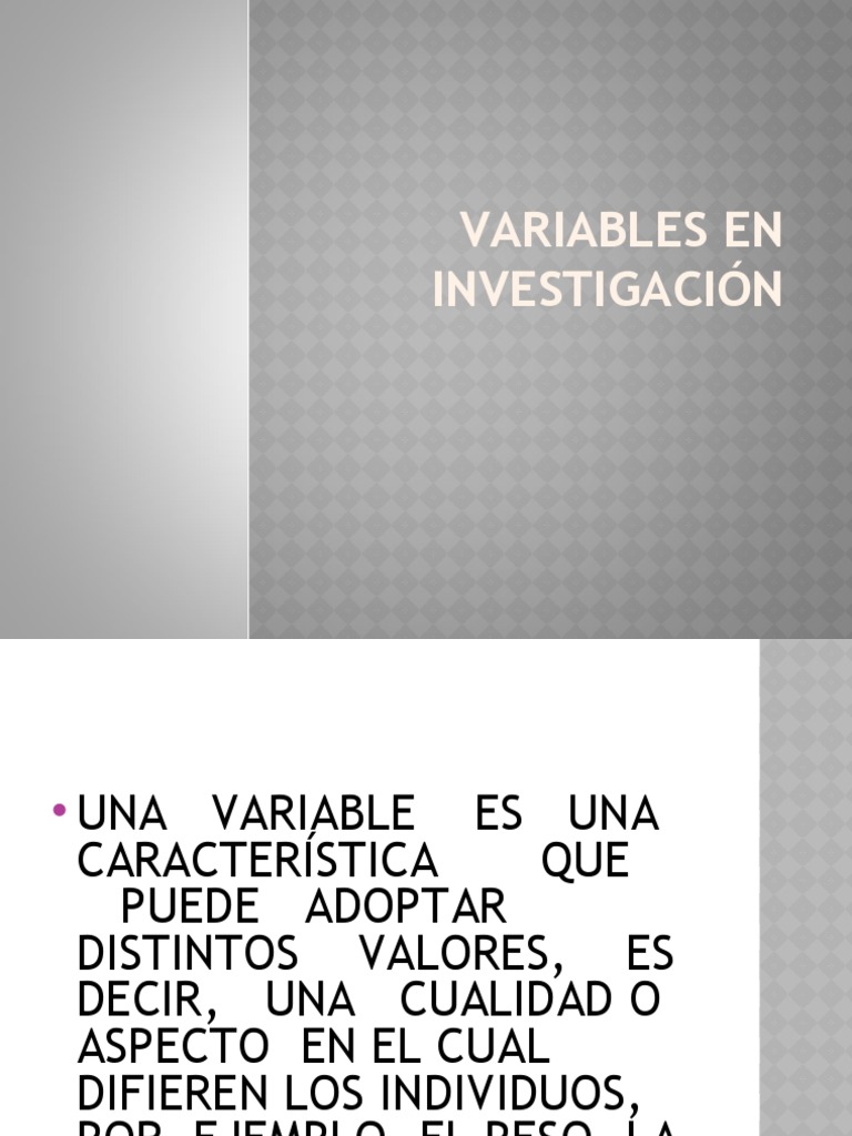 Variables de Investigación | PDF | Nivel de medida | Science