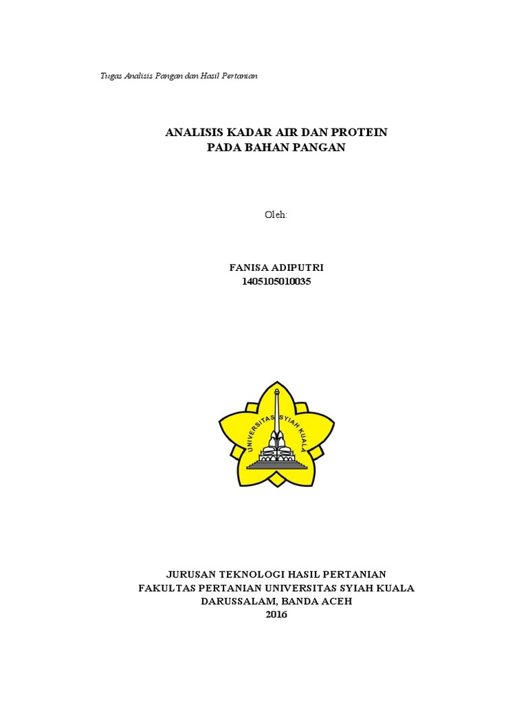 AHP - Analisis Kadar Air Dan Kadar Protein | PDF