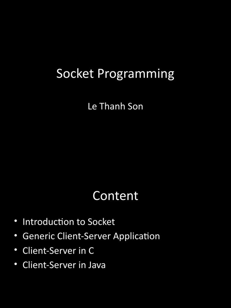Socket Programming: Le Thanh Son | PDF | Port (Computer Networking ...