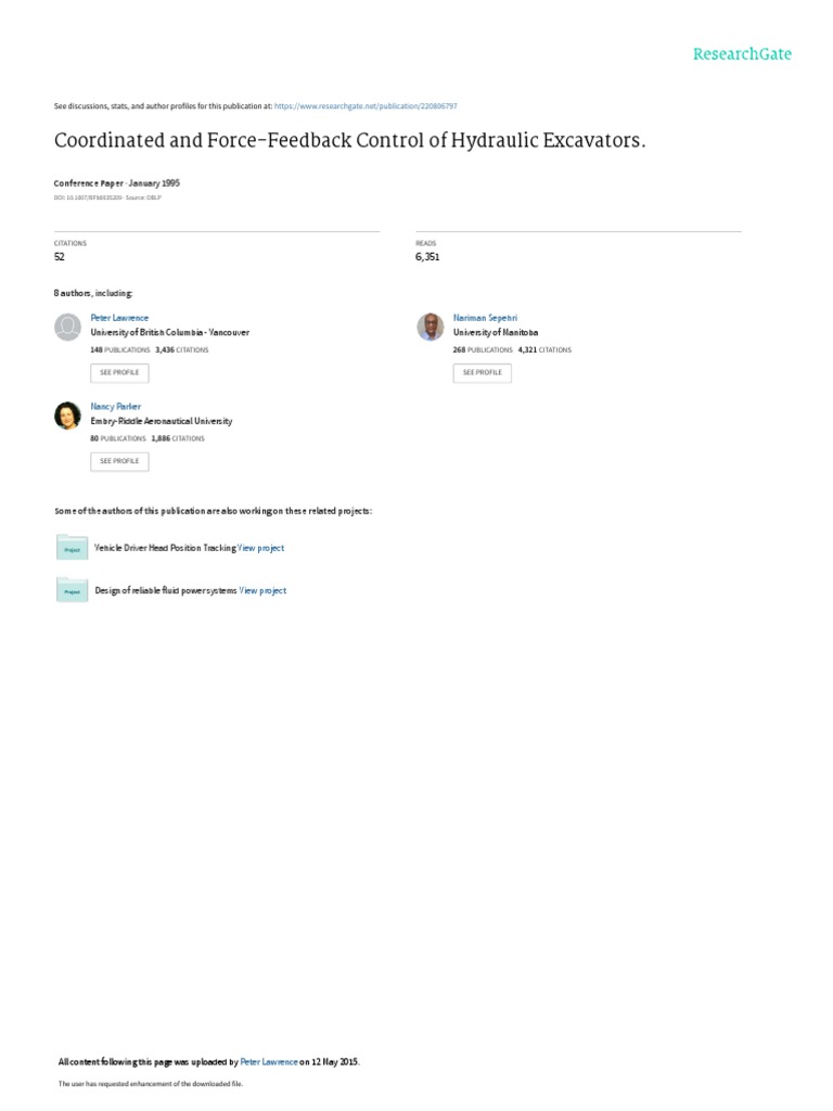 Coordinated_and_Force-Feedback_Control_of_Hydrauli | PDF | Mechanical Engineering | Mechanics