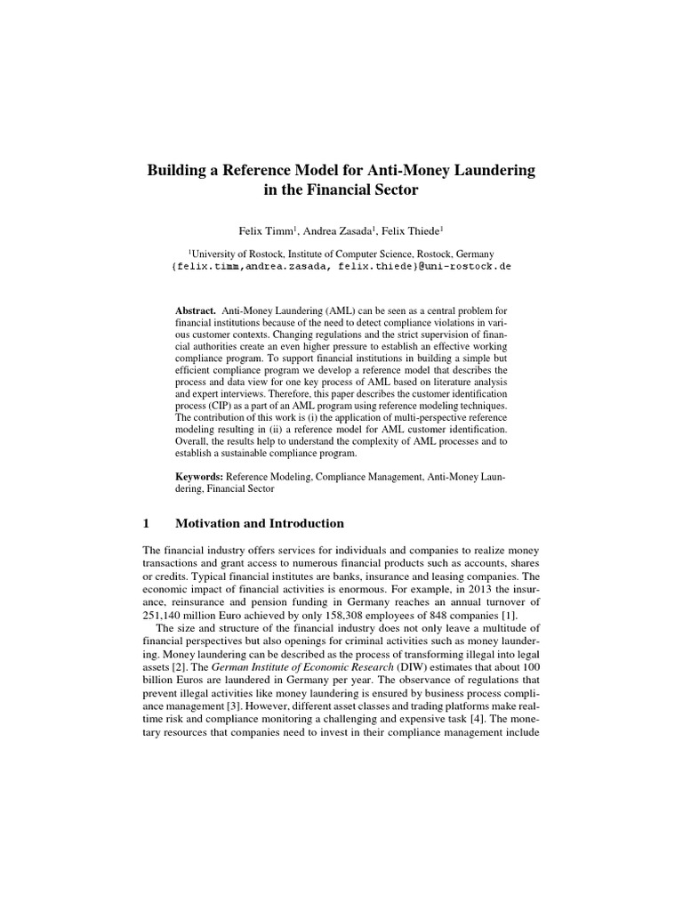 Building A Reference Model For Anti-Money Laundering in The Financial ...