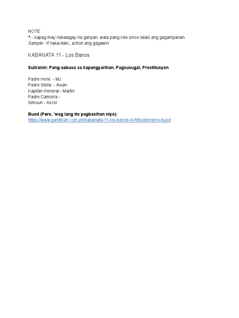 El Filibusterismo (Kabanata 11-20) | PDF