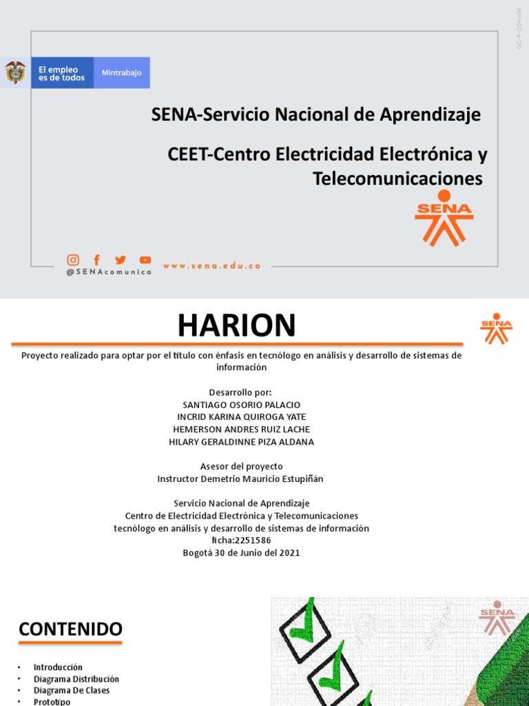 Presentacion Desarrollo de Software HARION | PDF | Informática