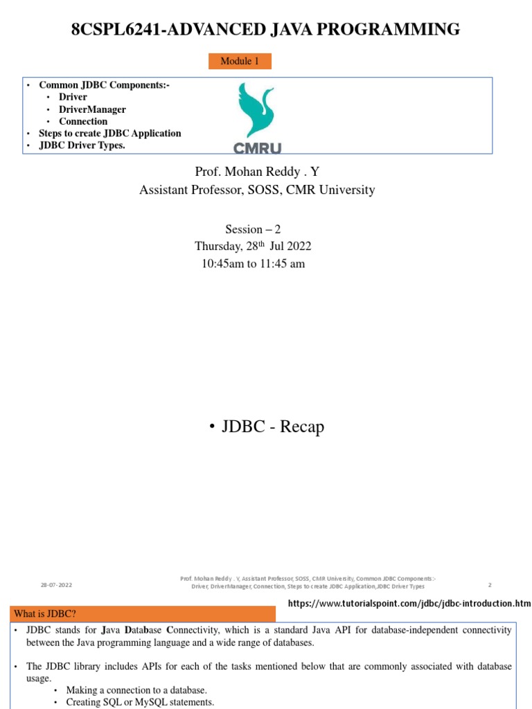 AJP - SESSION - 2 - JDBC Components - JDBC - Driver - Types | PDF