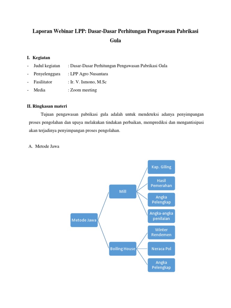 Dasar-Dasar Perhitungan Pengawasan Pabrikasi Gula | PDF