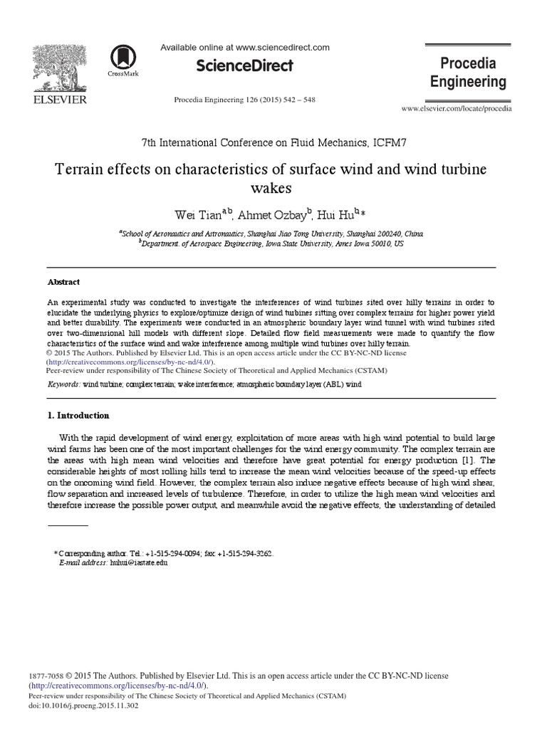 Terrain Effects On Characteristics of Surface Wind and Wind Turbine ...