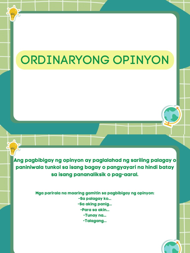 Ordinaryong Opinyon | PDF