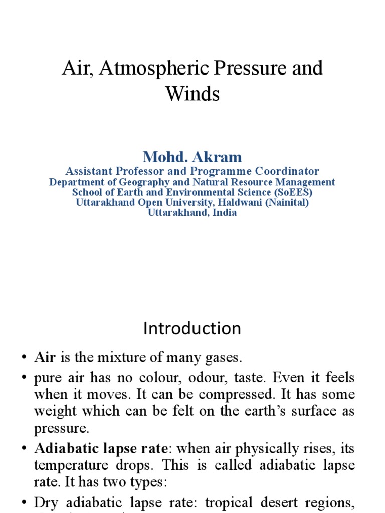 Air, Atmospheric Pressure and Winds | PDF | Cyclone | Wound
