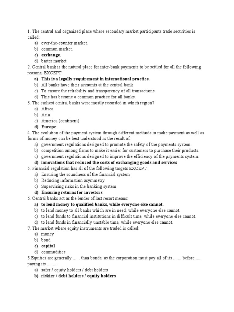 MCQ Review 2022 Answer | PDF | Money Supply | Bonds (Finance)