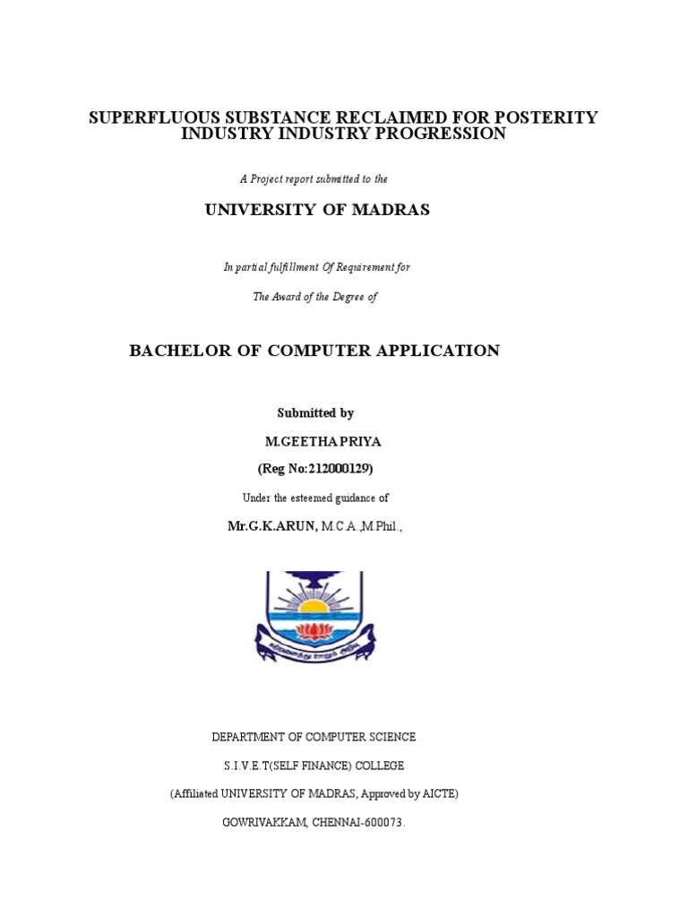 Superfluous Substance Reclaimed For Posterity Industry Industry Progression | PDF ...