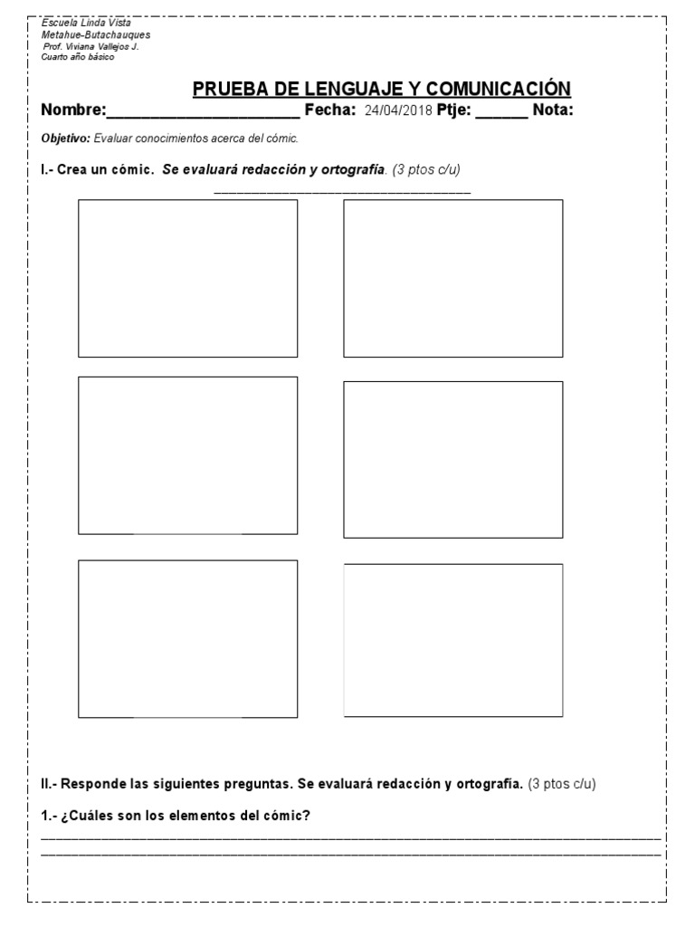 Prueba El Comic Cuarto | PDF