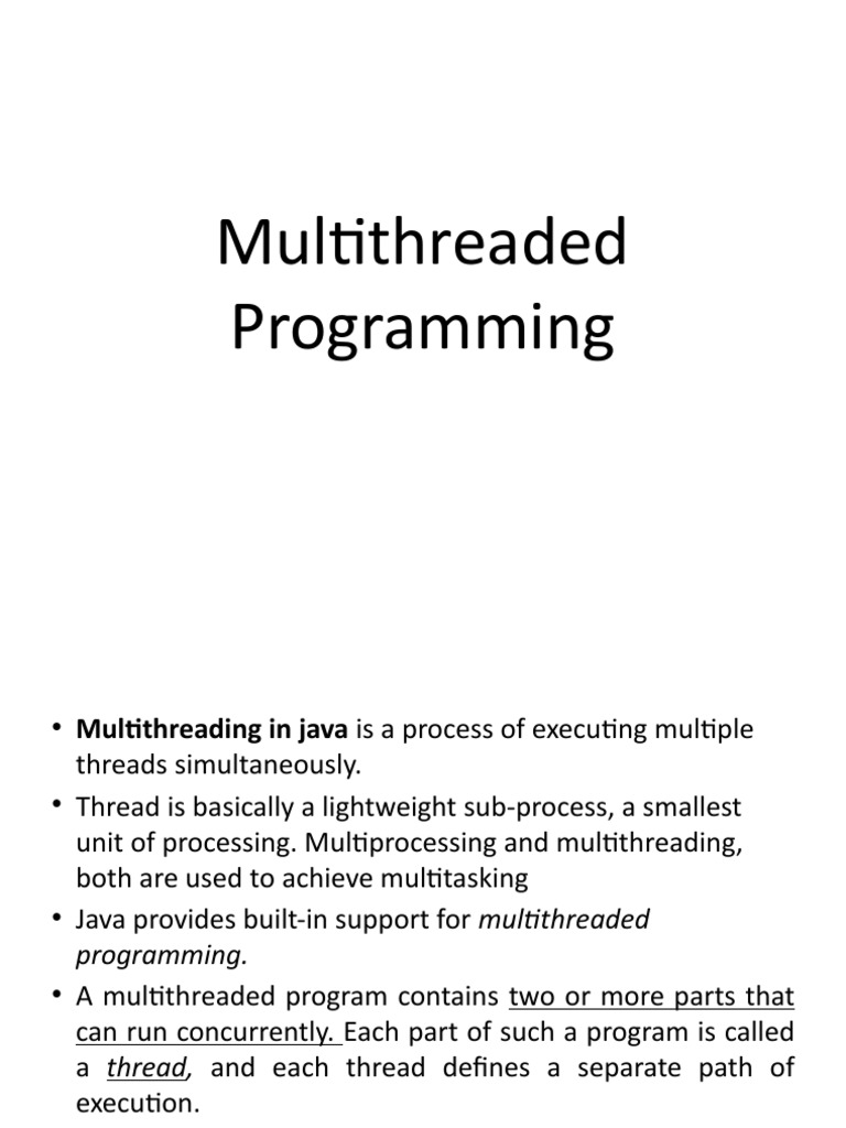Multithreaded Programming Pdf Process Computing Thread Computing