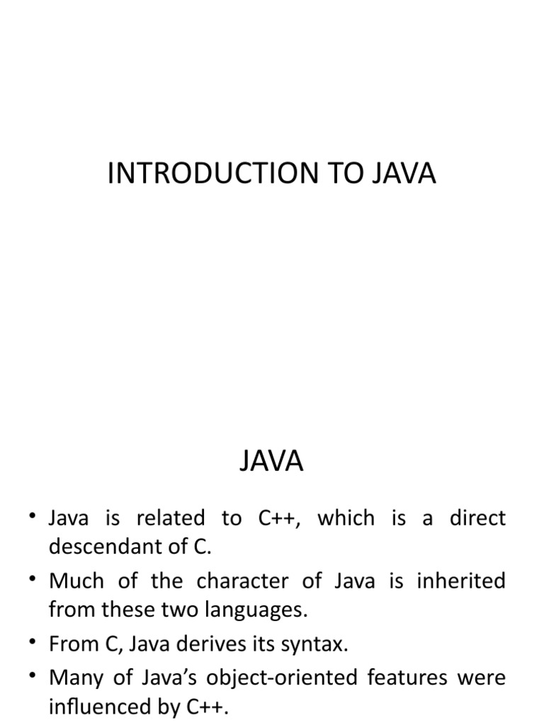 Introduction To Java | Download Free PDF | Java (Programming Language) | Class (Computer ...