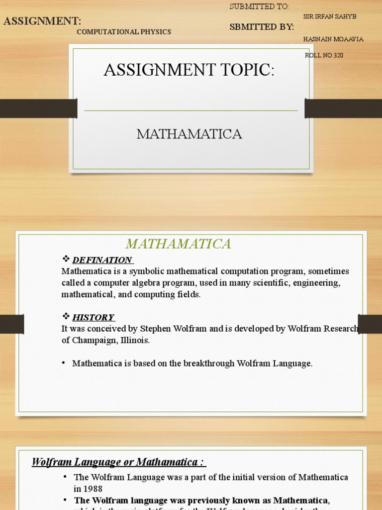 Assignment On Mathematica Pdf Function Mathematics Computing 
