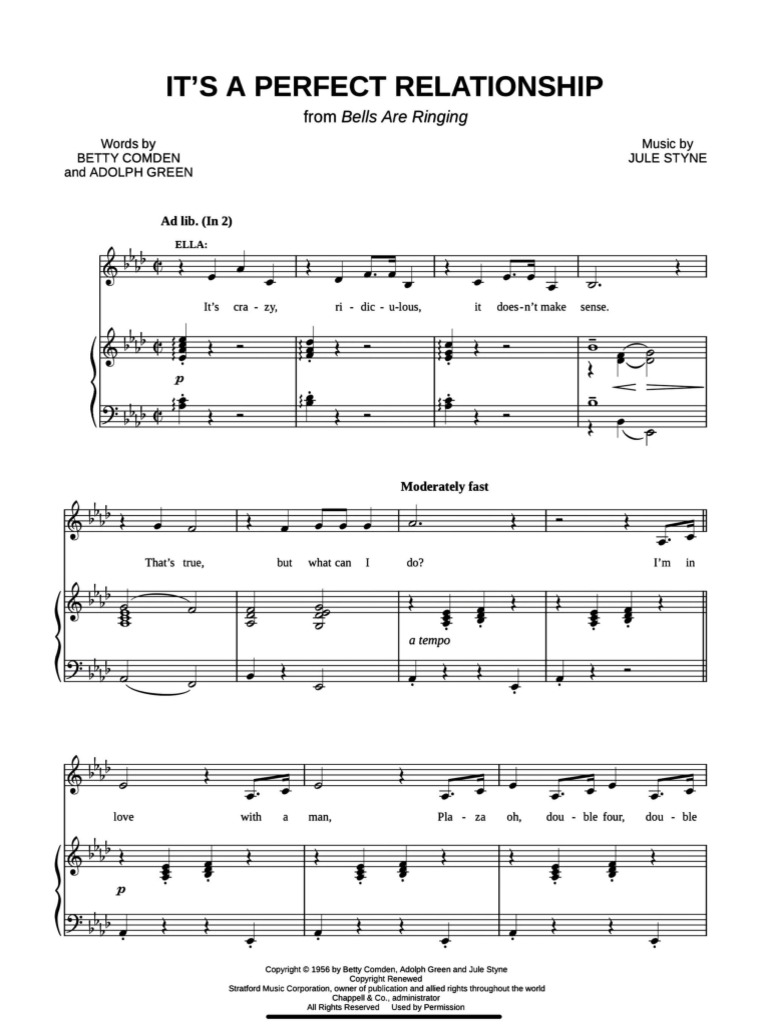 It's A Perfect Relationship Vocal Selection Score | PDF