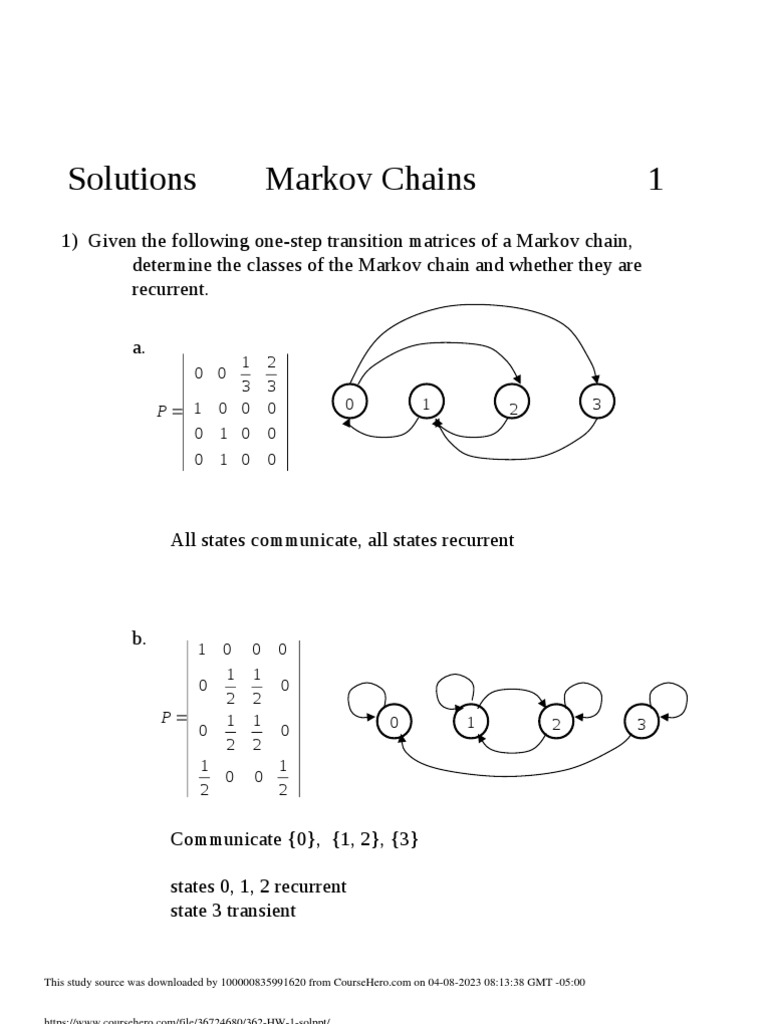 362 Hw 1 Sol Pdf Applied Mathematics