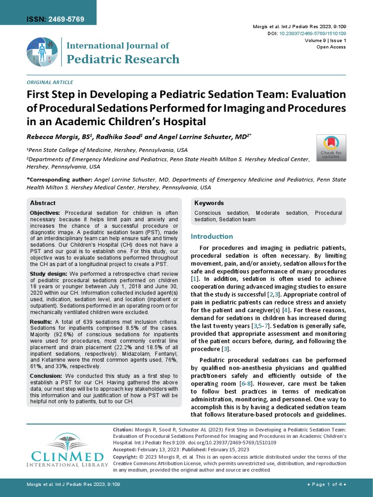 International Journal of Pediatric Research Ijpr 9 109 | PDF | Patient ...