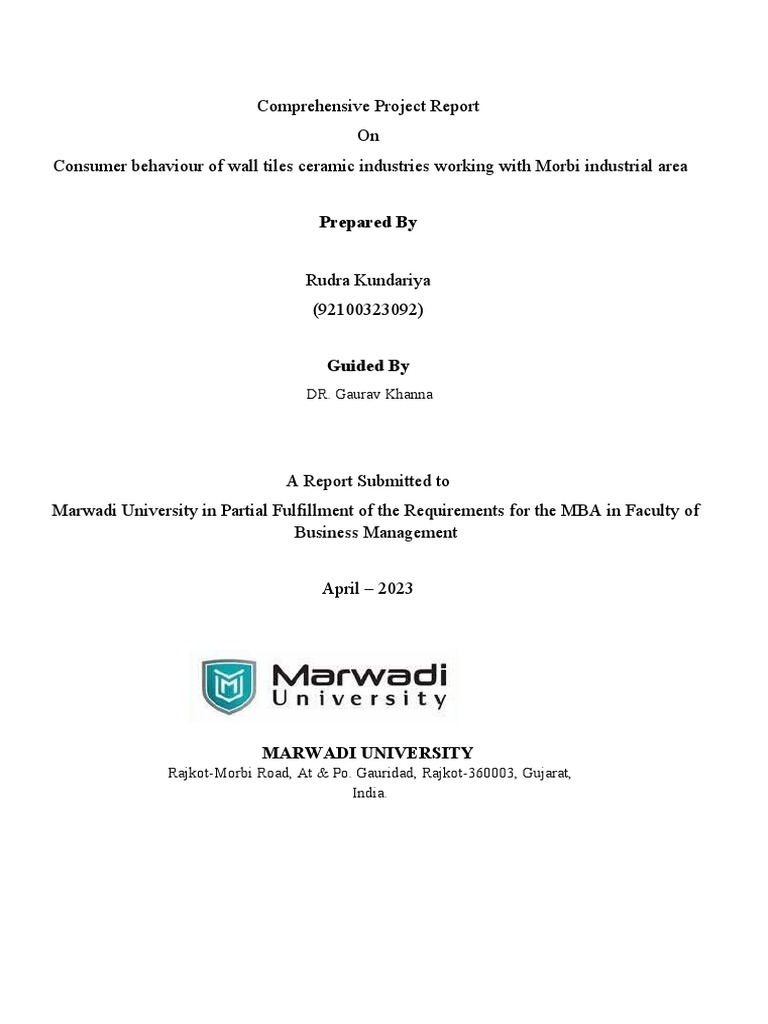 Comprehensive Project Report | PDF | Survey Methodology | Statistics