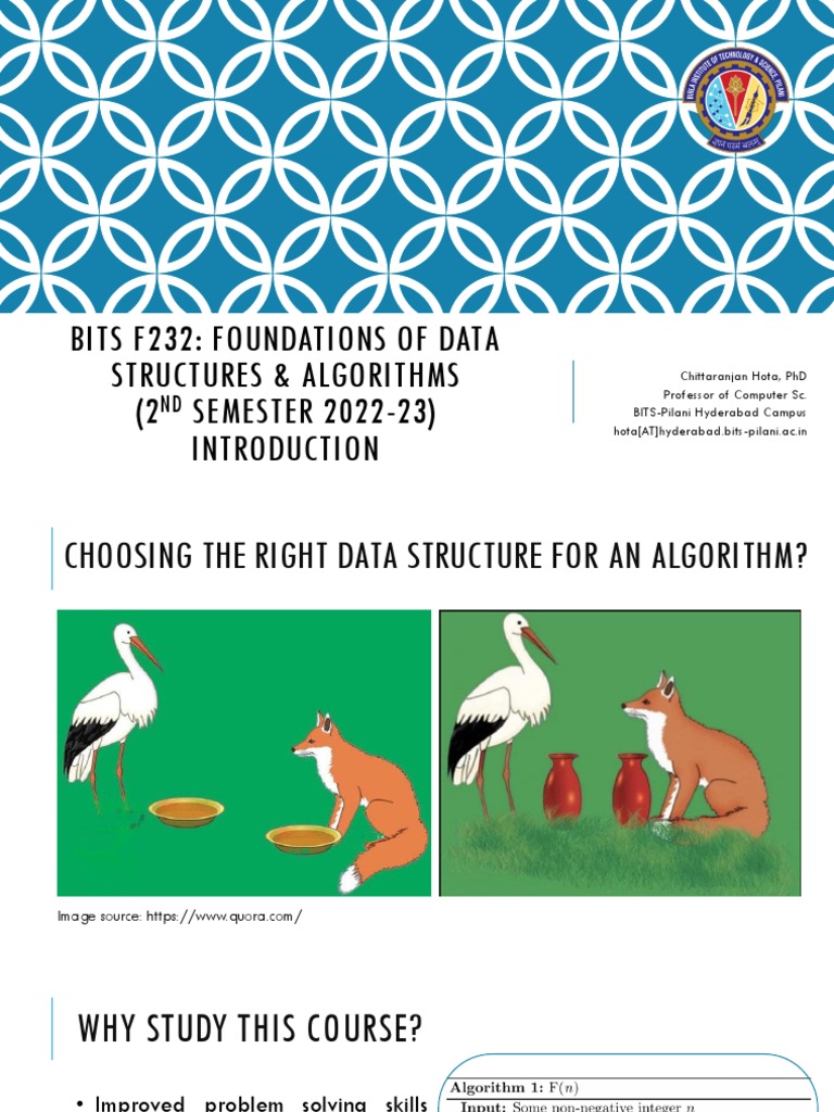 Bits F232: Foundations of Data Structures & Algorithms (2 SEMESTER 2022-23) | PDF | C++ | Time ...