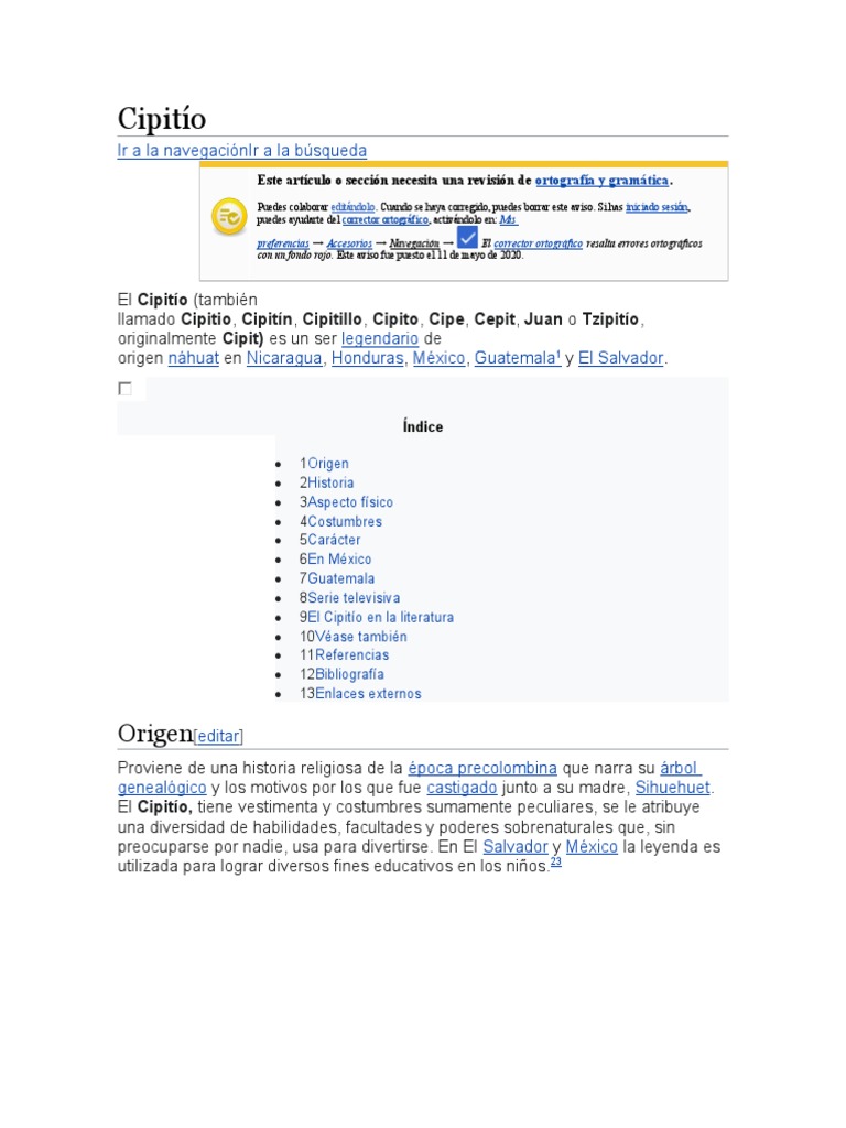 Historia Cipitío | PDF | Folklore norteamericano | El Salvador