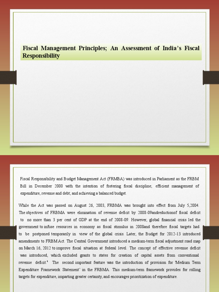 Fiscal Management Principles | PDF | Fiscal Policy | Government Budget ...