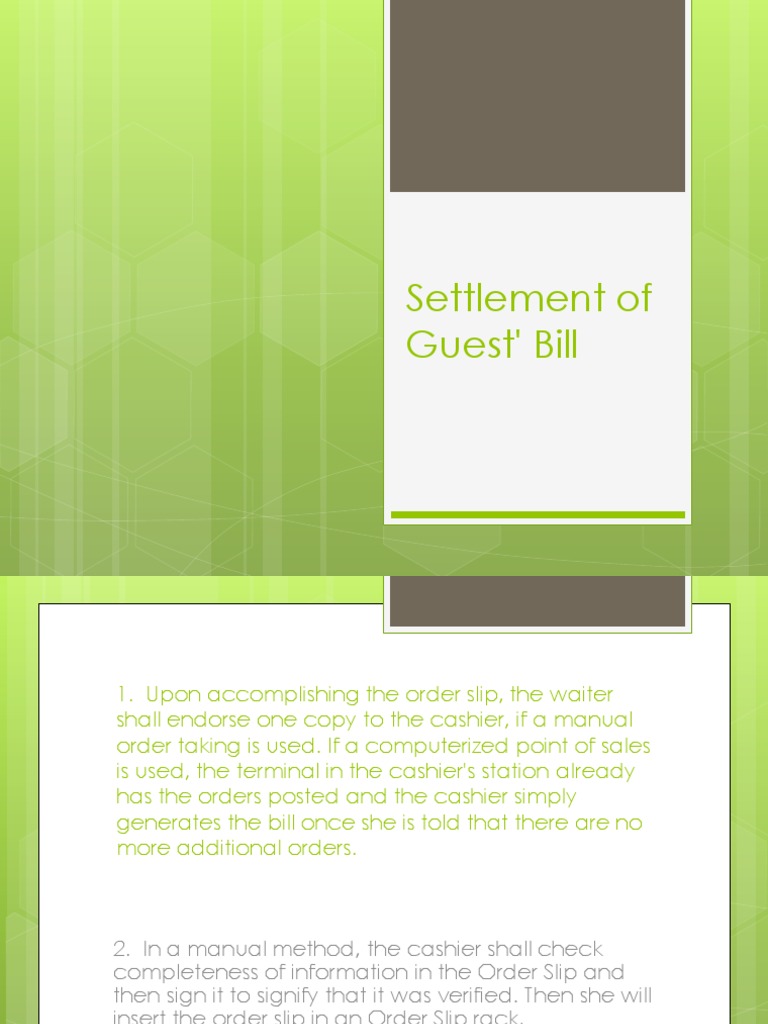 Settlement of Guest Bill | PDF | Point Of Sale | Credit Card