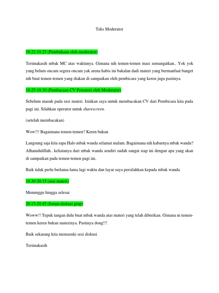 Teks Moderator 2 | PDF
