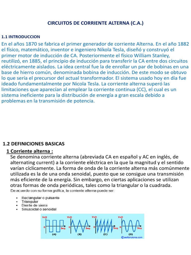 Fundamentos de Circuitos de Corriente Alterna | PDF | Corriente alterna ...