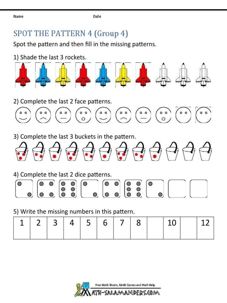 Pattern Recognition Practice: Completing Visual Sequences | PDF