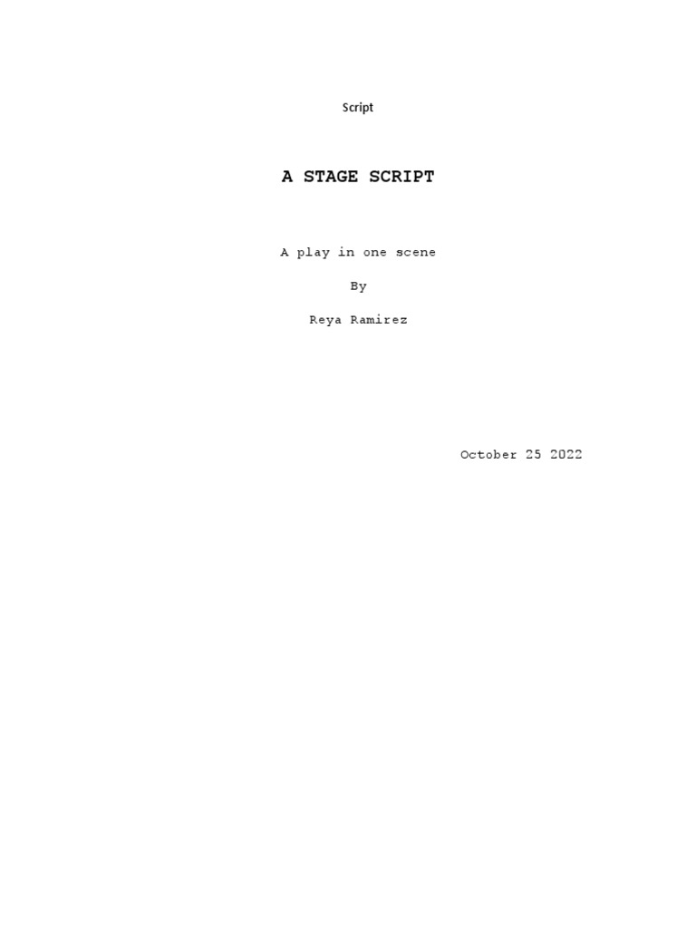 A Stage Script | PDF