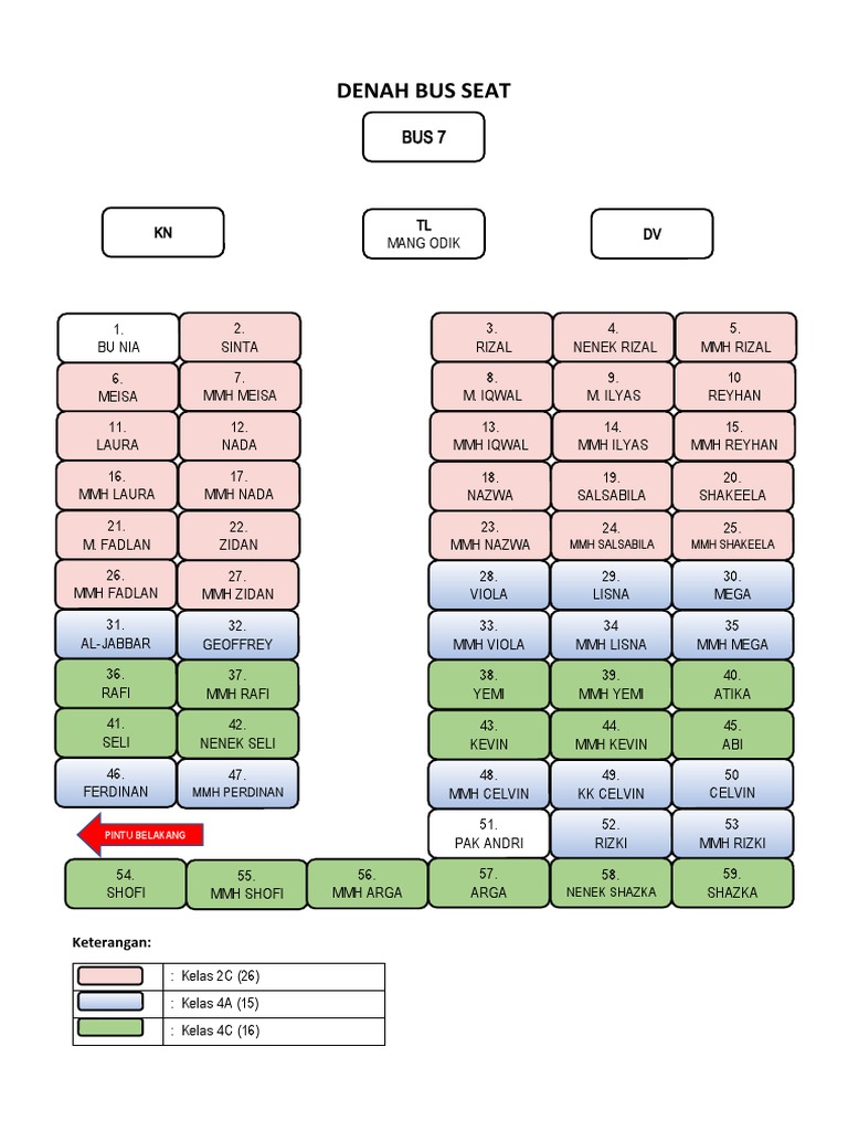 Denah Bus Seat-1 | PDF