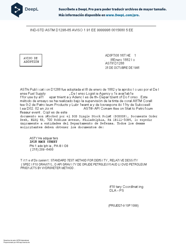 ASTM D1298 - Traducido | PDF | Densidad | Líquidos ASTM D1298 - Traducido | PDF | Densidad | Líquidos