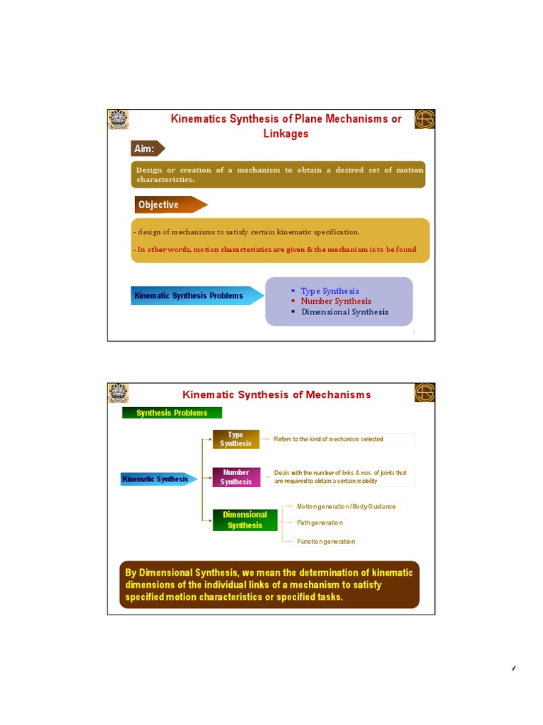 Mechanism Synthesis 2023 | Download Free PDF | Kinematics | Dimension