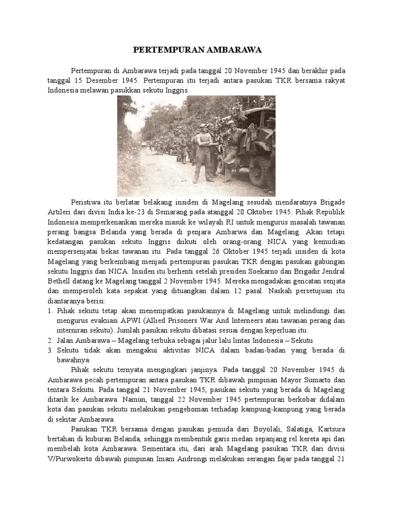 Pertempuran Ambarawa 1945: Sejarah dan Strategi | PDF