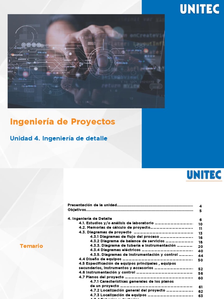 Unidad 4. Ingeniería de Detalle | PDF | Tubería (transporte de fluidos) | Ingenieria Eléctrica