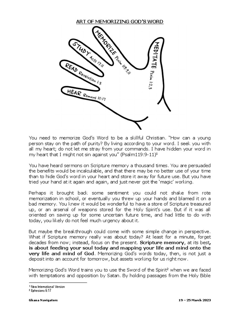 Word Hand (Memorizing) | PDF | Bible | God