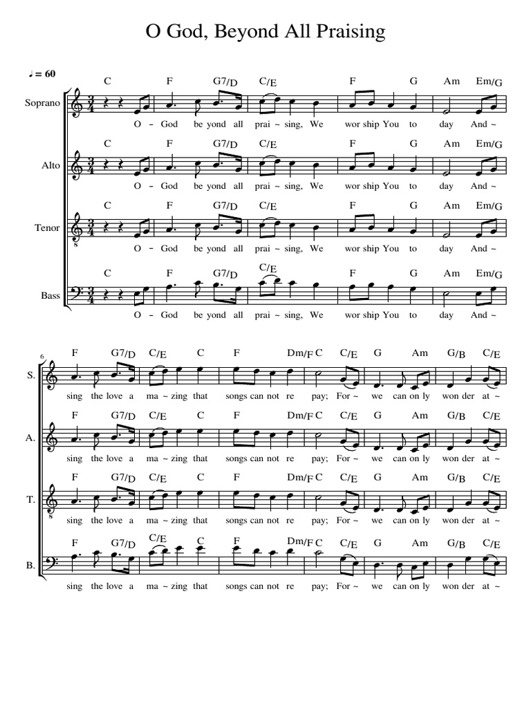 O God Beyond All Praising | Download Free PDF | Choral Music | Singing