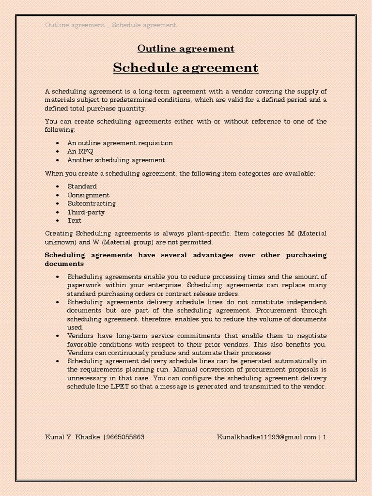 SAP Scheduling Agreement Guide | PDF | Procurement | Logistics