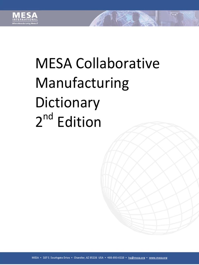 MESA Collaborative Manufacturing Dictionary 2 Edition | PDF | Business Process | Computing