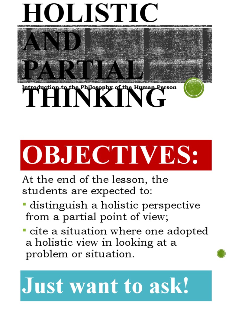 5 - Holistic and Partial Thinking | PDF