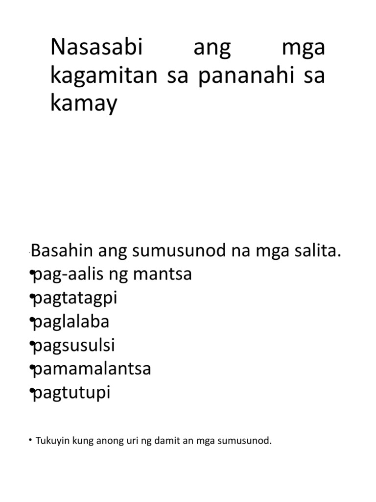 Kagamitan Sa Pananahi | PDF