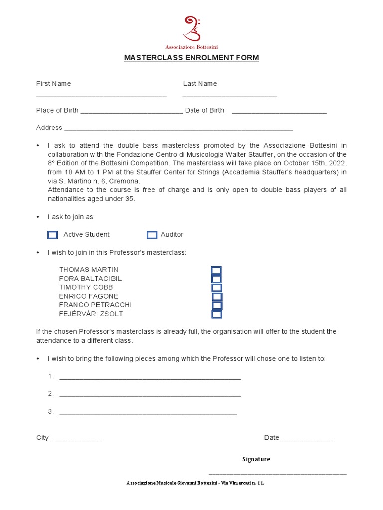 Masterclass Enrolment Form | PDF | Justice | Crime & Violence