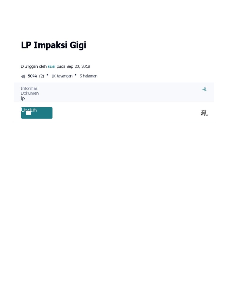 LP Impaksi Gigi PDF | PDF