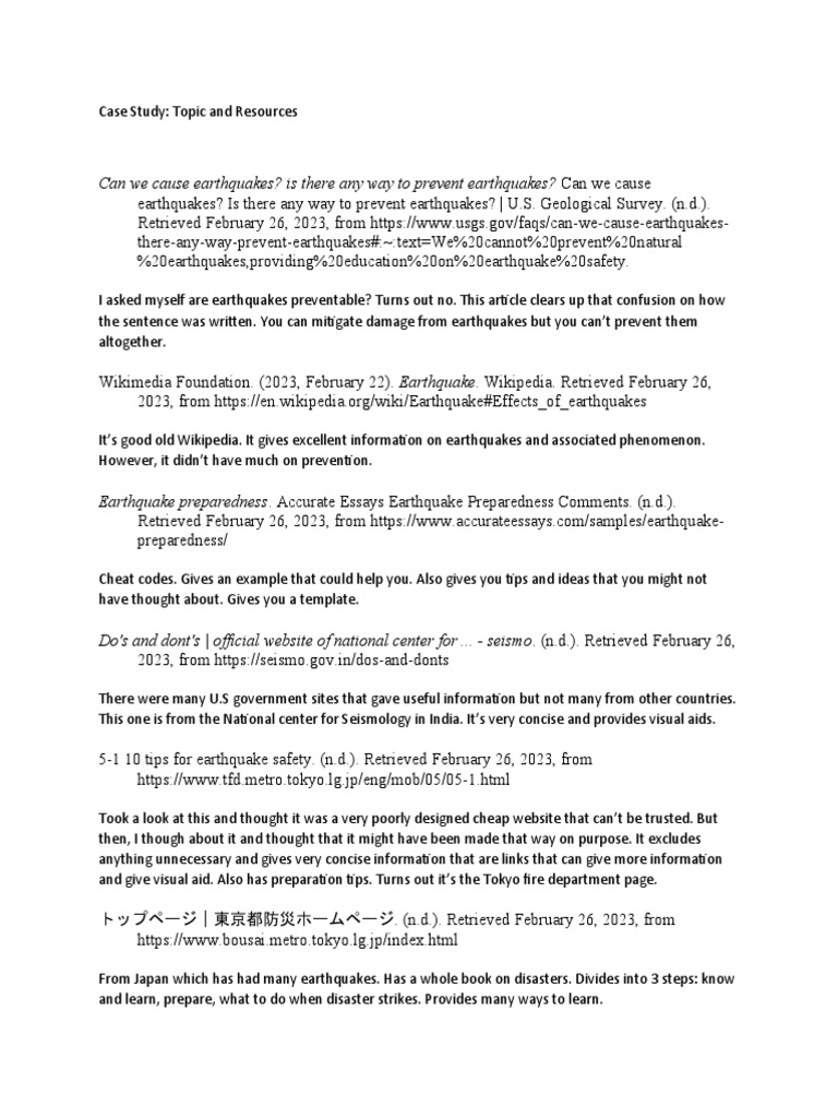 Technical Writing Case Study | PDF | Earthquakes | Wikipedia