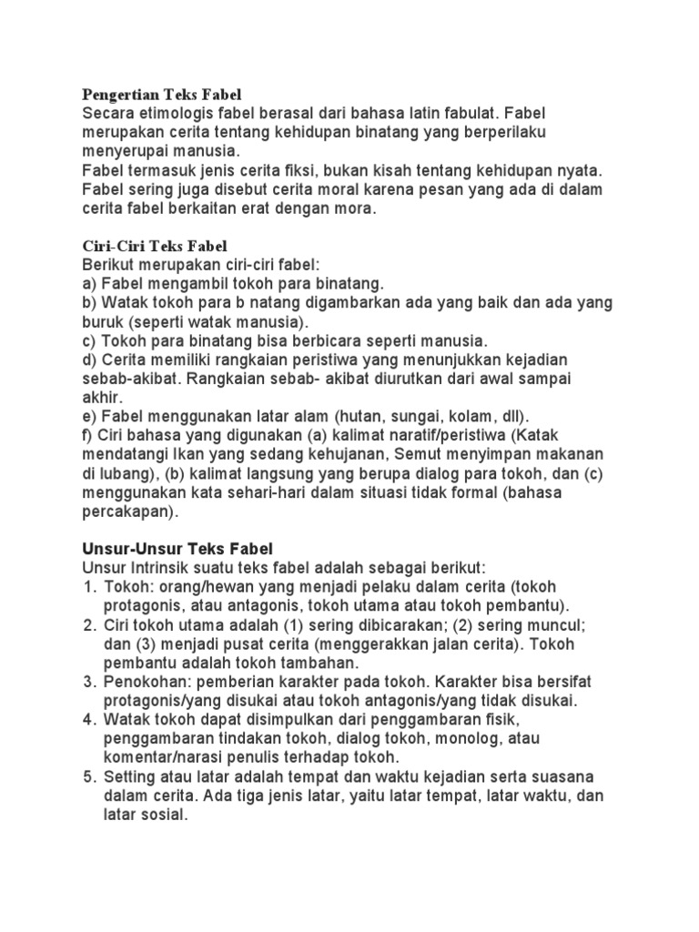 Teks Fabel | PDF